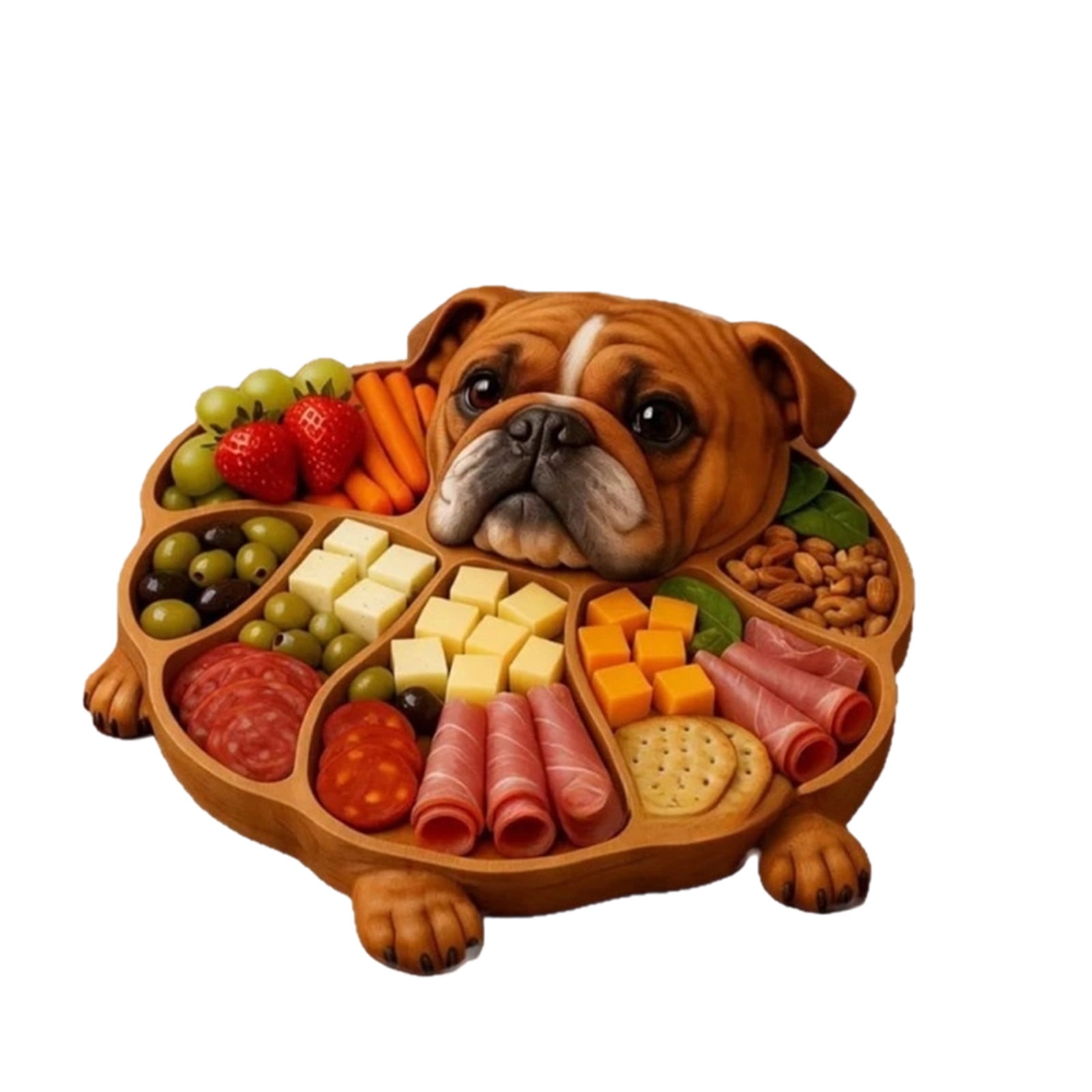 9.48 in Adorable Dog Shaped Food Tray With Divided Compartments For ...