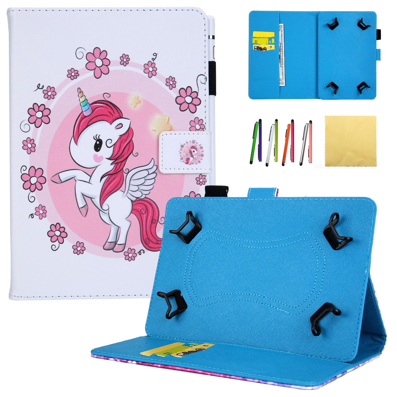 9.5 - 10.5 Universal Tablet Cover, Allytech PU Leather Flip Wallet Kids ...