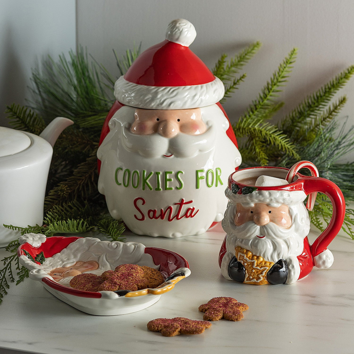 9.5" Ceramic "Cookies for Santa" Cookie Jar - Walmart.com