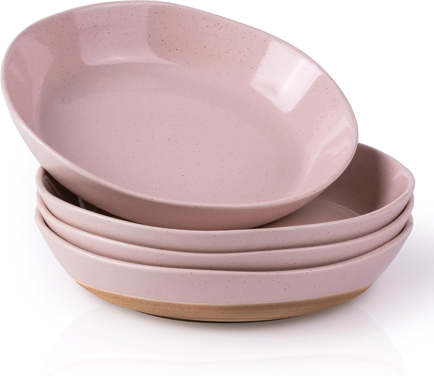 9.5'' Ceramic Large Pasta Bowls, 38oz Handpainted Stoneware Bowls Set ...