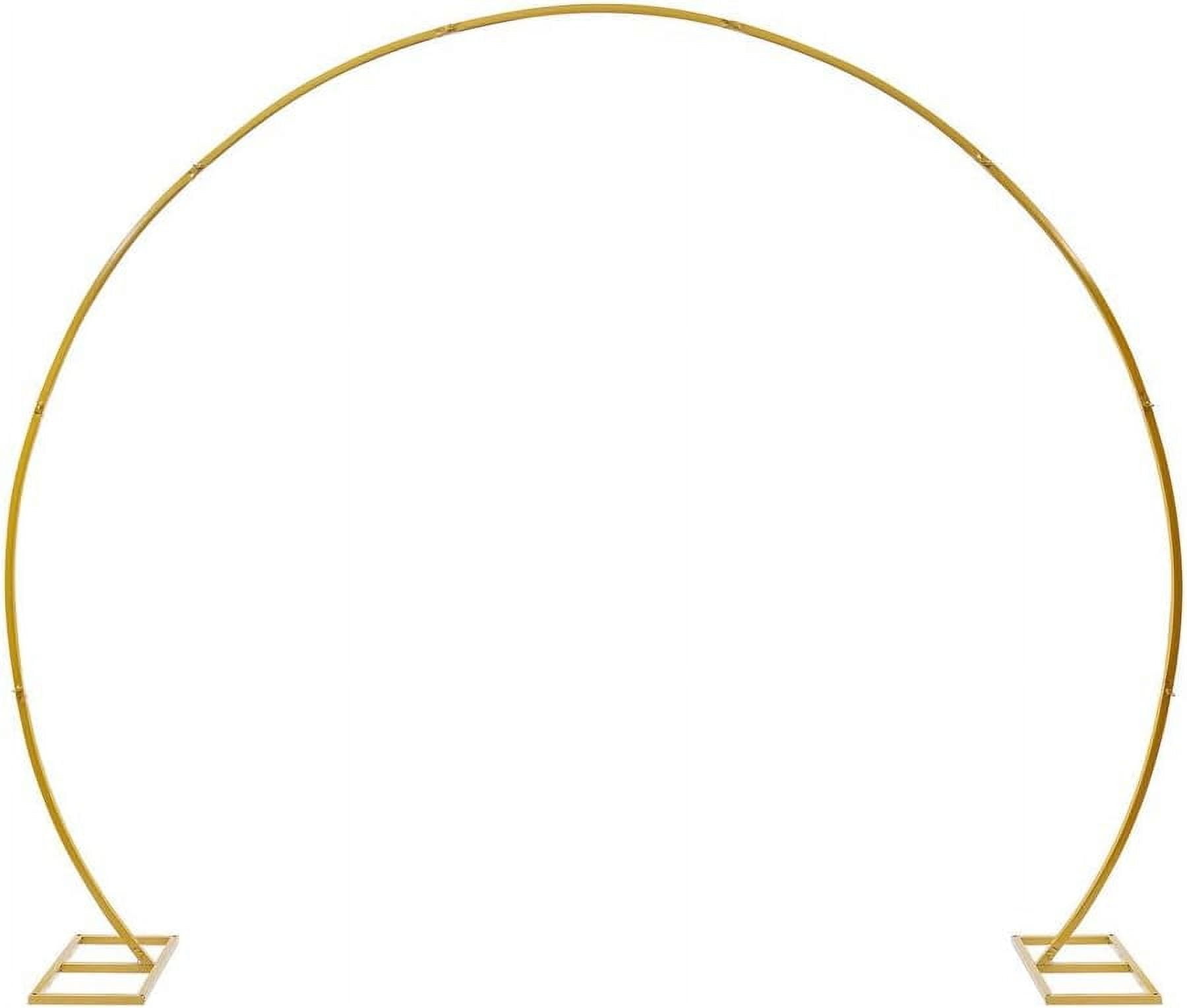 9.5 FT Large Circle Balloon Arch Stand Gold Metal Round Arch Backdrop ...