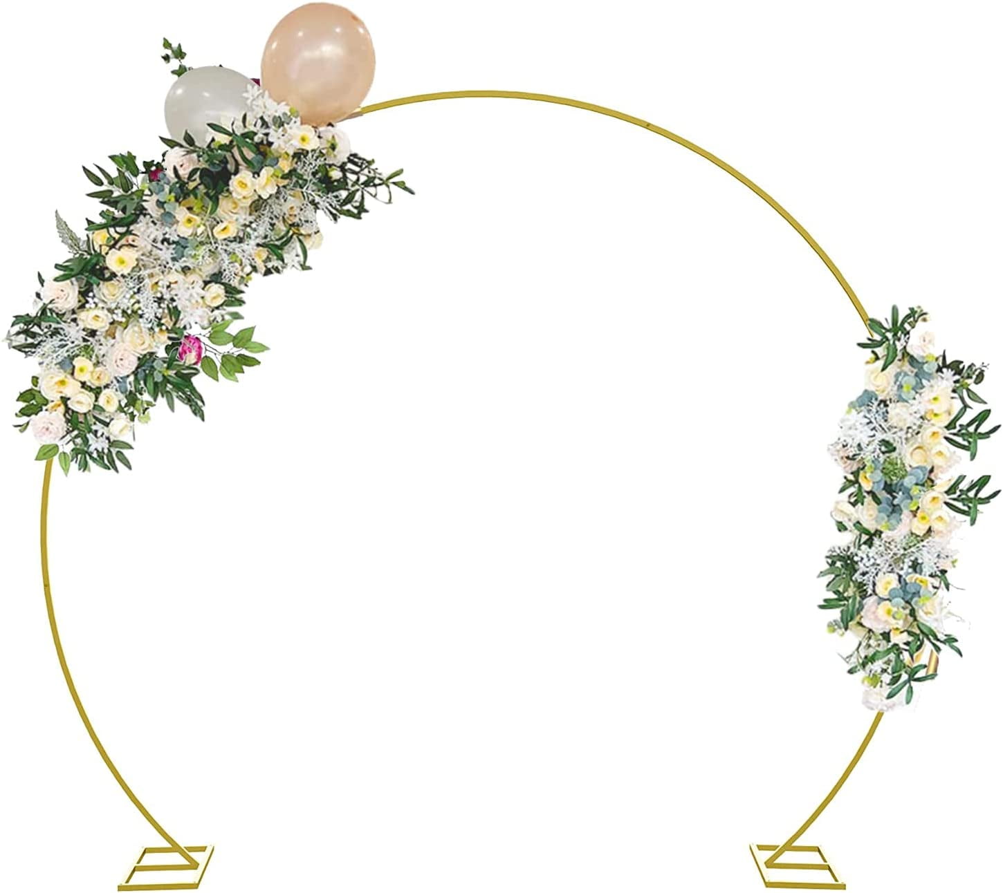 9.5 FT Large Circle Balloon Arch Stand,Gold Metal Wedding Arch Round ...