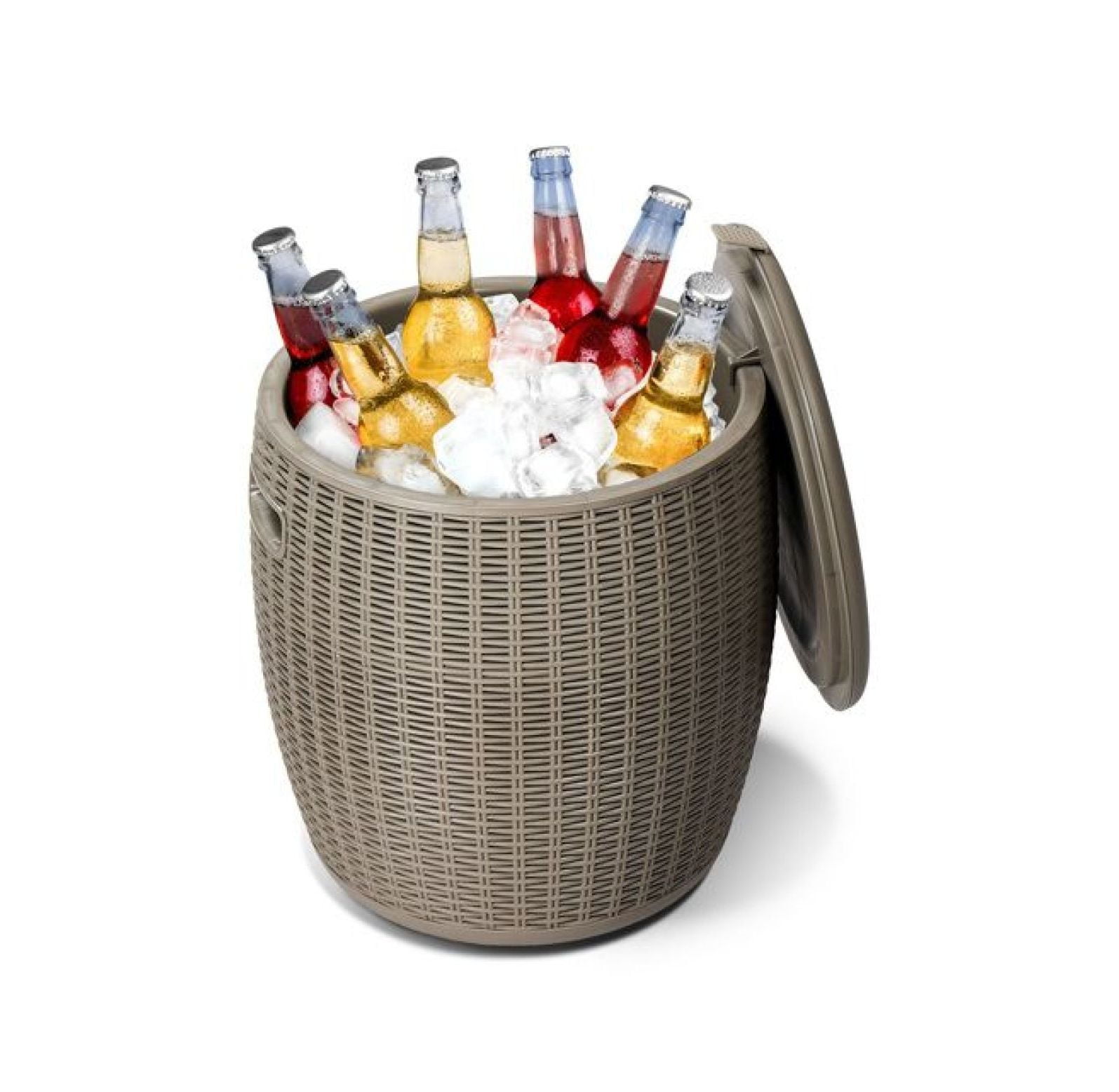 9.5 Gallon Cooler Side Table, Portable Ice Chest with Built-in Handle ...