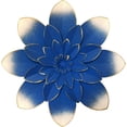 9.5 Inch Dark Blue Metal Flower Wall Art Decor - Rustic Modern Floral ...