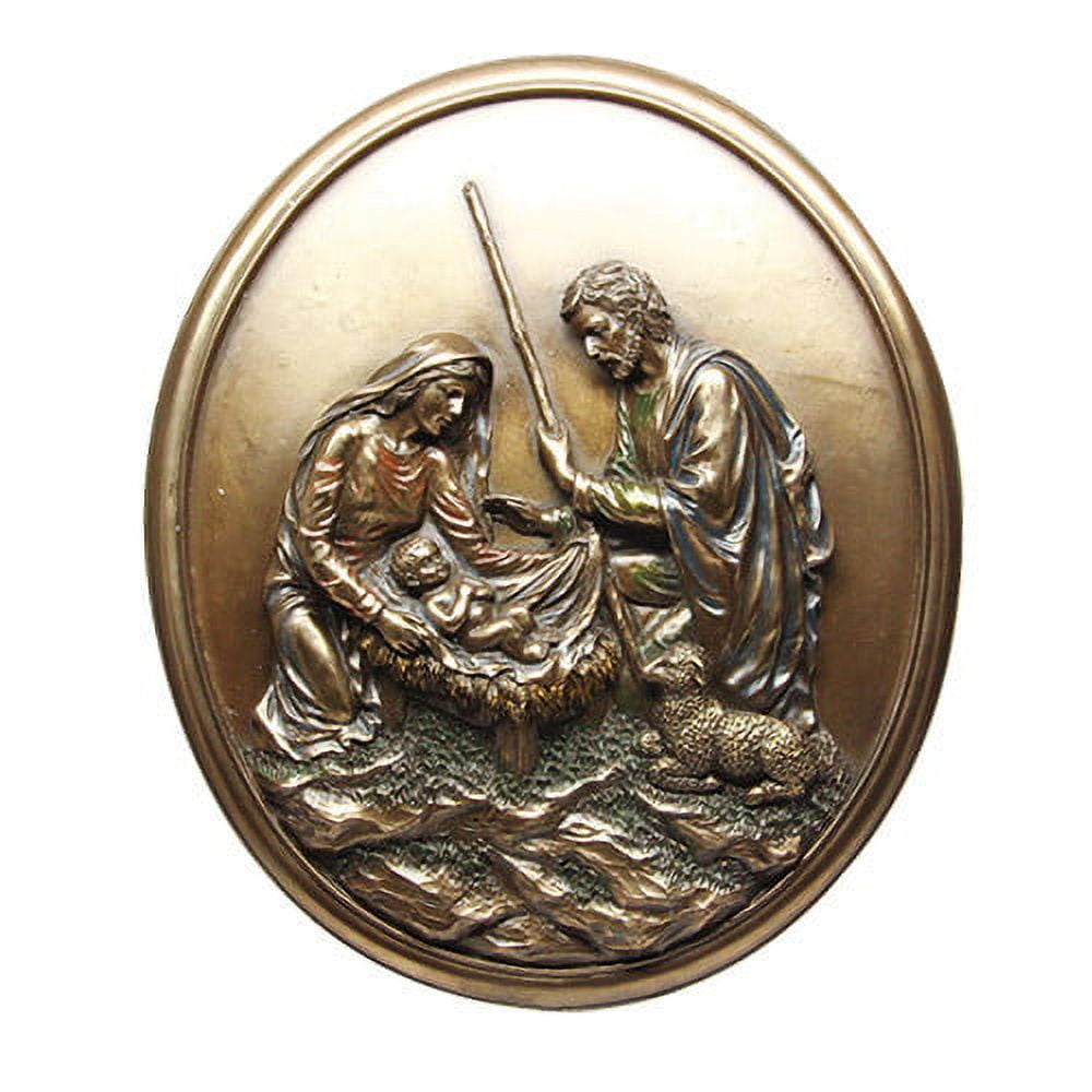 9.5 Inch Large Nativity Holy Family Plaque Statue with Stand - Walmart.com