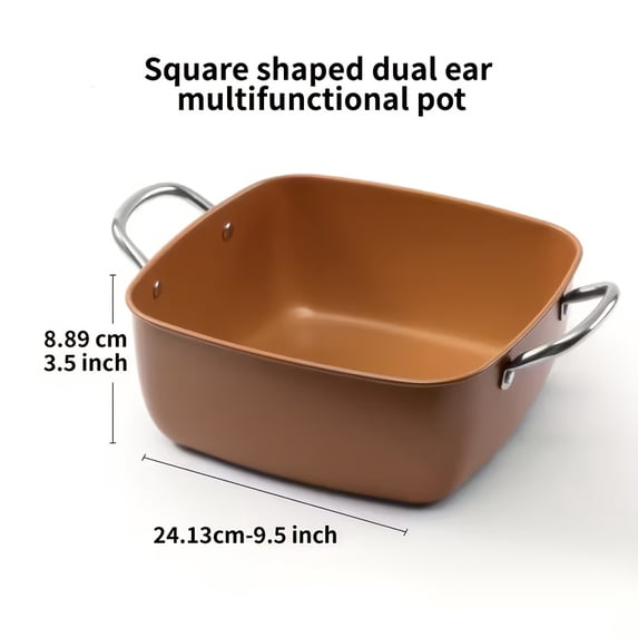 9.5-Inch Stainless Steel Square Electric Deep Fryer and Griddle Set ...