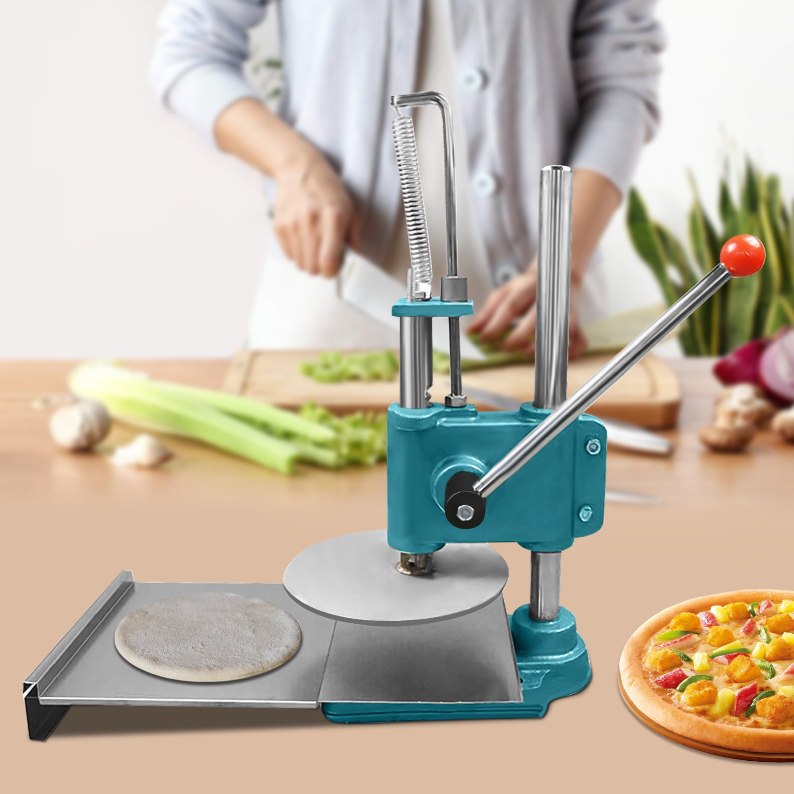 9.5" Manual Pastry Press Machine Commercial Dough Chapati Sheet Pizza ...
