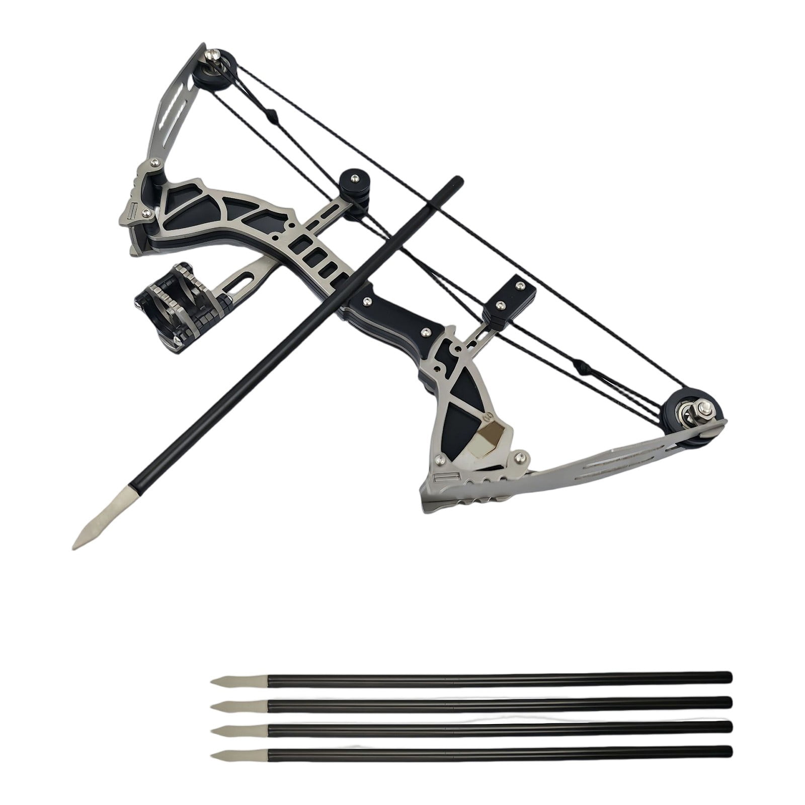 9.5" Mini Compound Bow and Arrow Set with 4/12 Arrows Mini Archery Bow Set Stainless Steel Mini ...