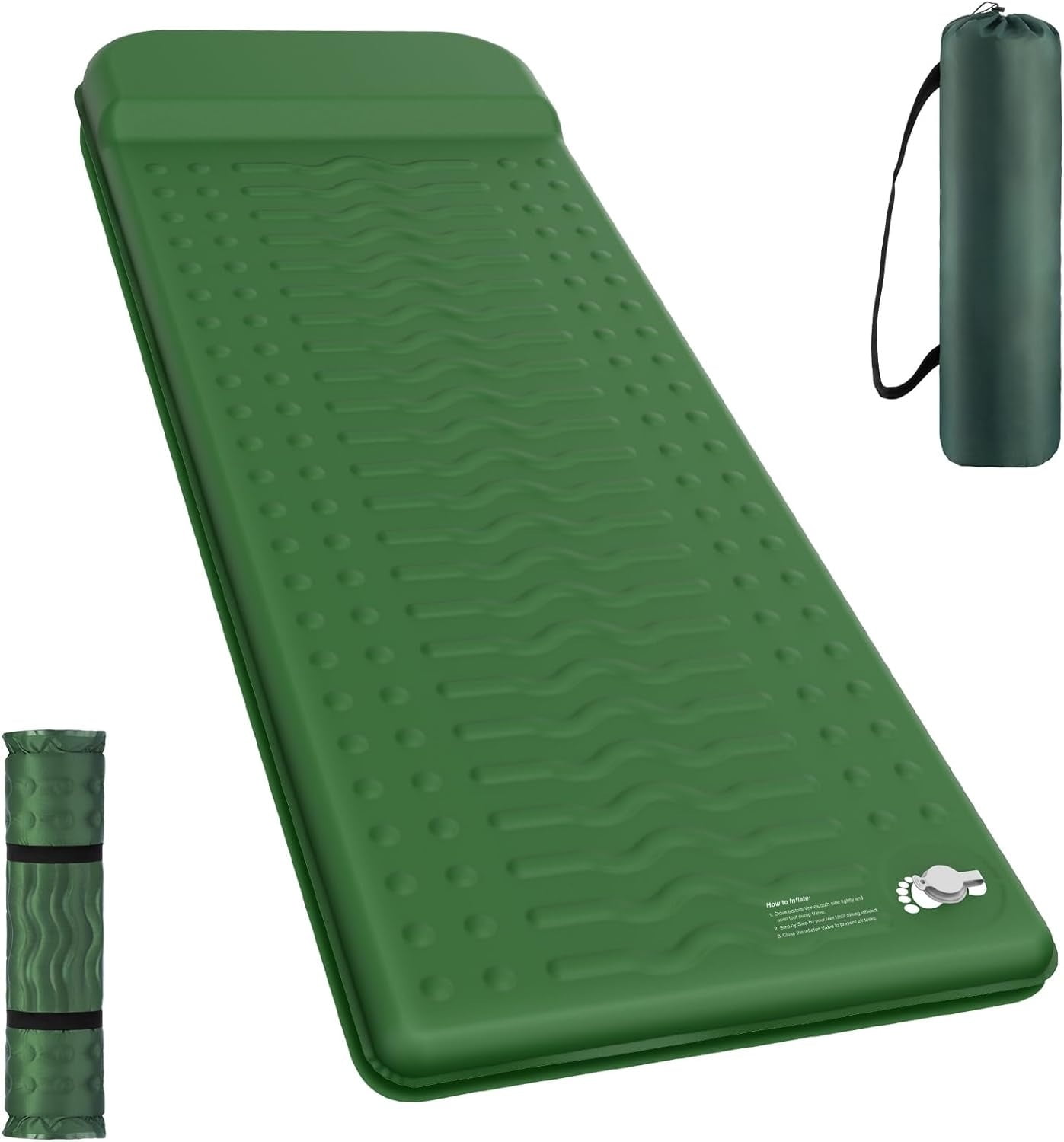 9.5 R-Value Inflatable Sleeping Mat - Size 70x20 Inch - Light Blue ...