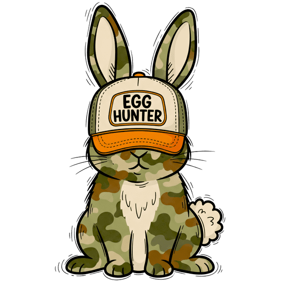 Camo Easter Bunny Egg Hunter Hat Edible Icing Image Cake Topper, by ...