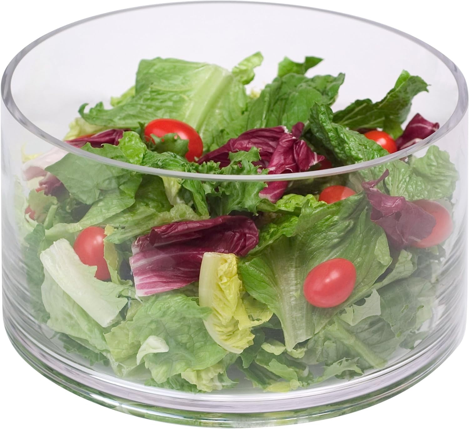 Round Glass Bowl, Clear | Fruit and Salad Bowl, Centerpiece Serving ...