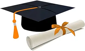 Orange & Black Graduation Cap and Diploma Birthday Edible Icing Image ...