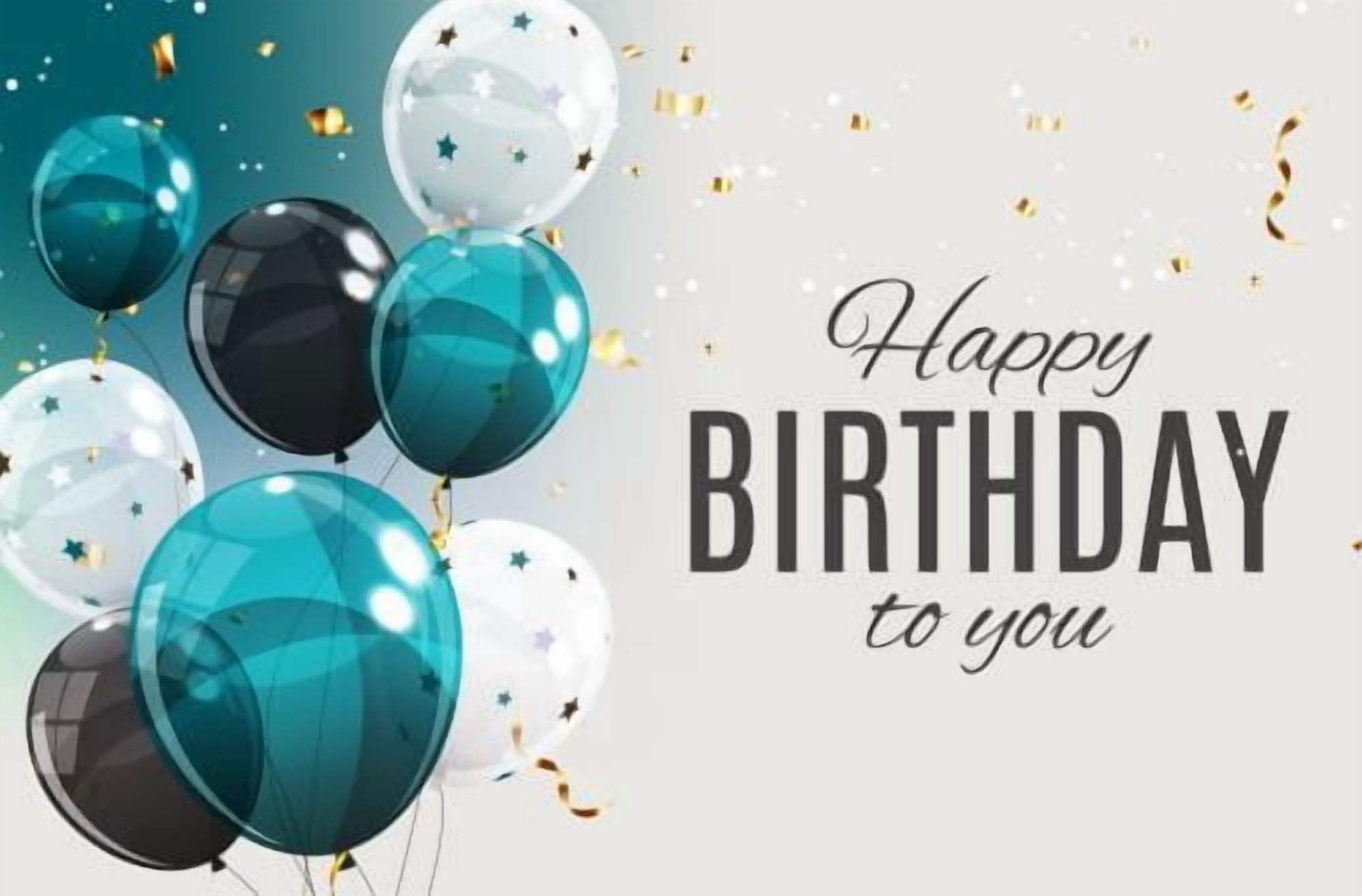 9.5" Round Pre-Cut Green, Black & Gold Happy Birthday To You Confetti ...