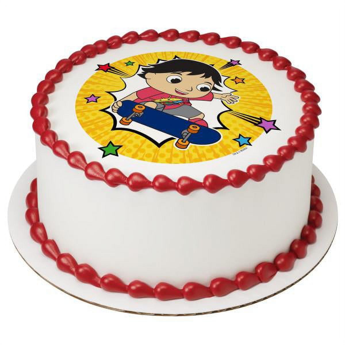 9.5" Round Pre-Cut Ryan's World Birthday Edible Image Cake Topper By ...
