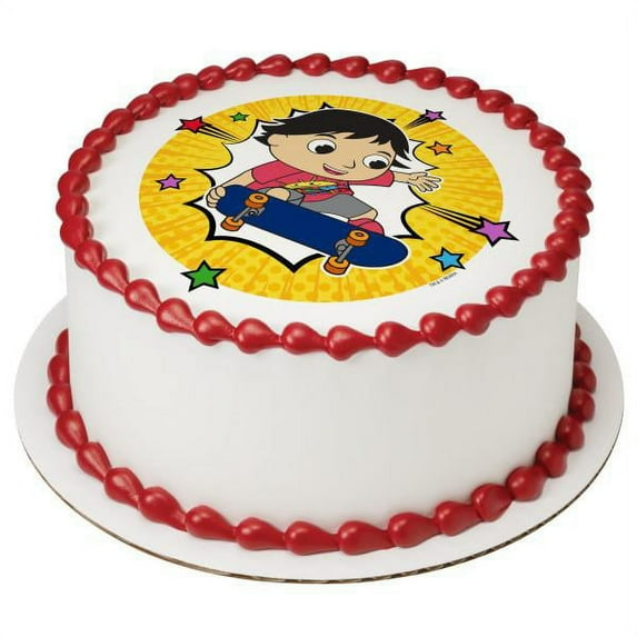 9.5" Round Pre-Cut Ryan's World Birthday Edible Image Cake Topper By ...
