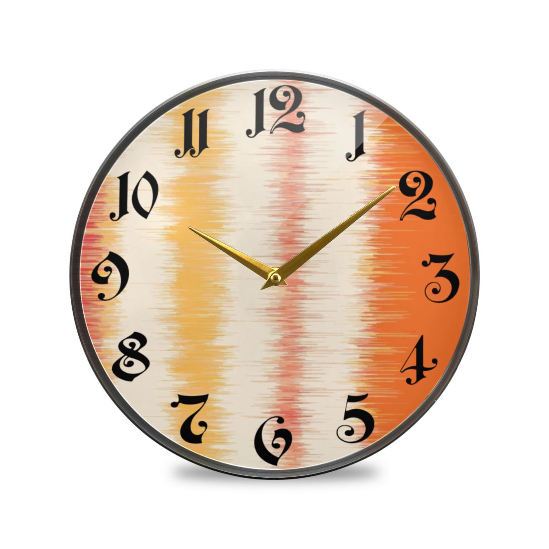 9.5" Round Silent Wall Clocks Abstract Tie Dye Stripe Acrylic Battery ...