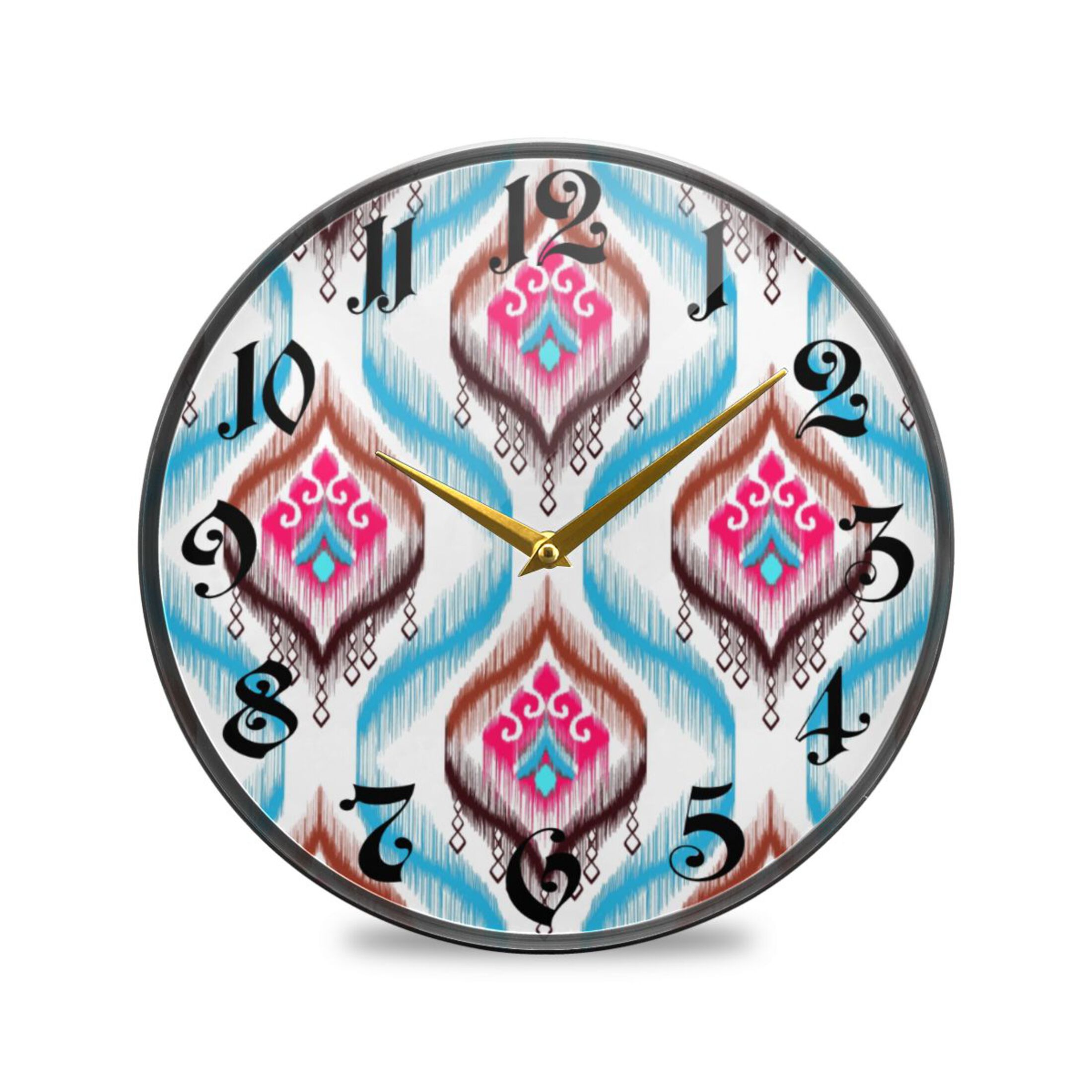 9.5" Round Silent Wall Clocks Indian Tribal Ethnic Mandala Acrylic ...