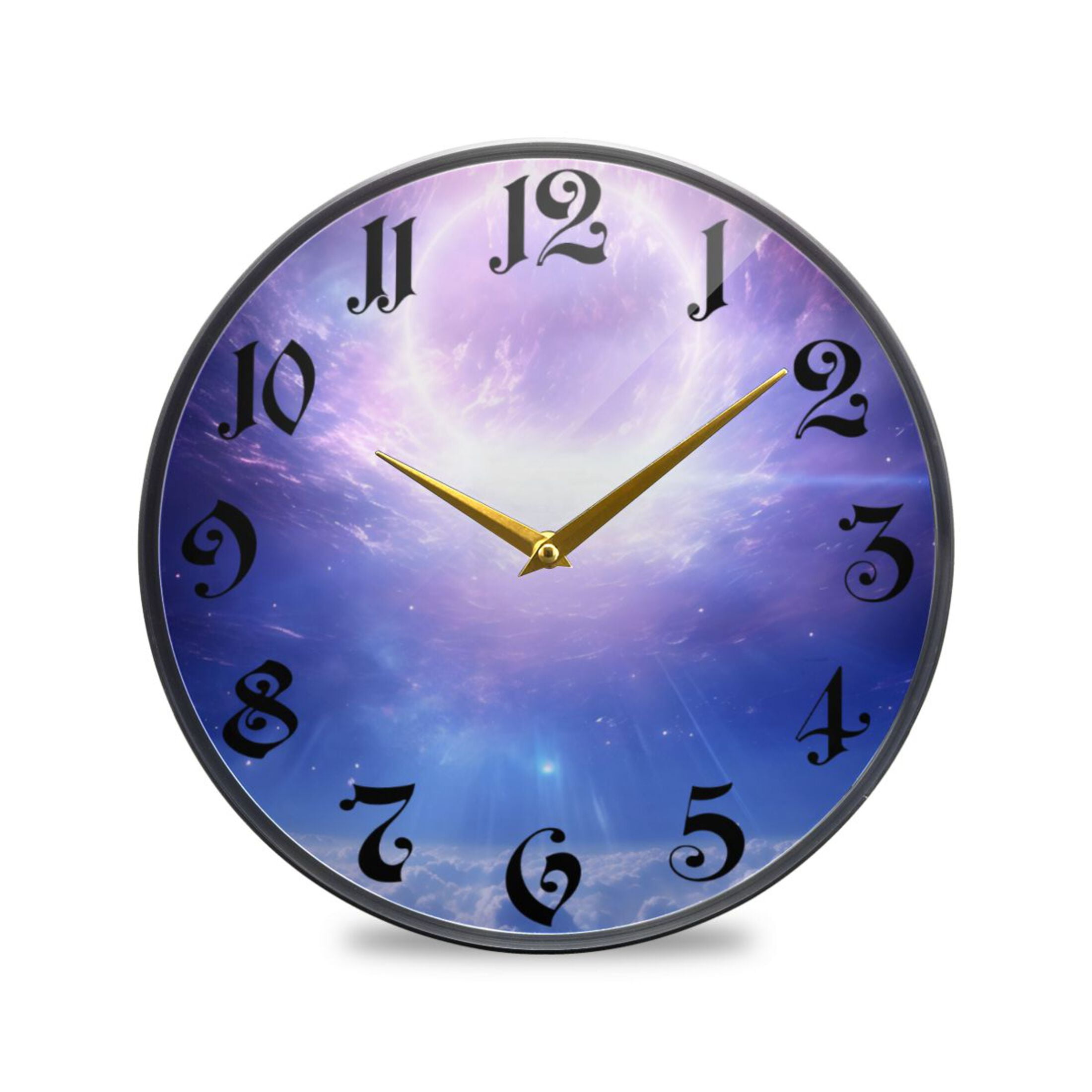 9.5" Round Silent Wall Clocks Night Sky Acrylic Battery Operated Clock ...