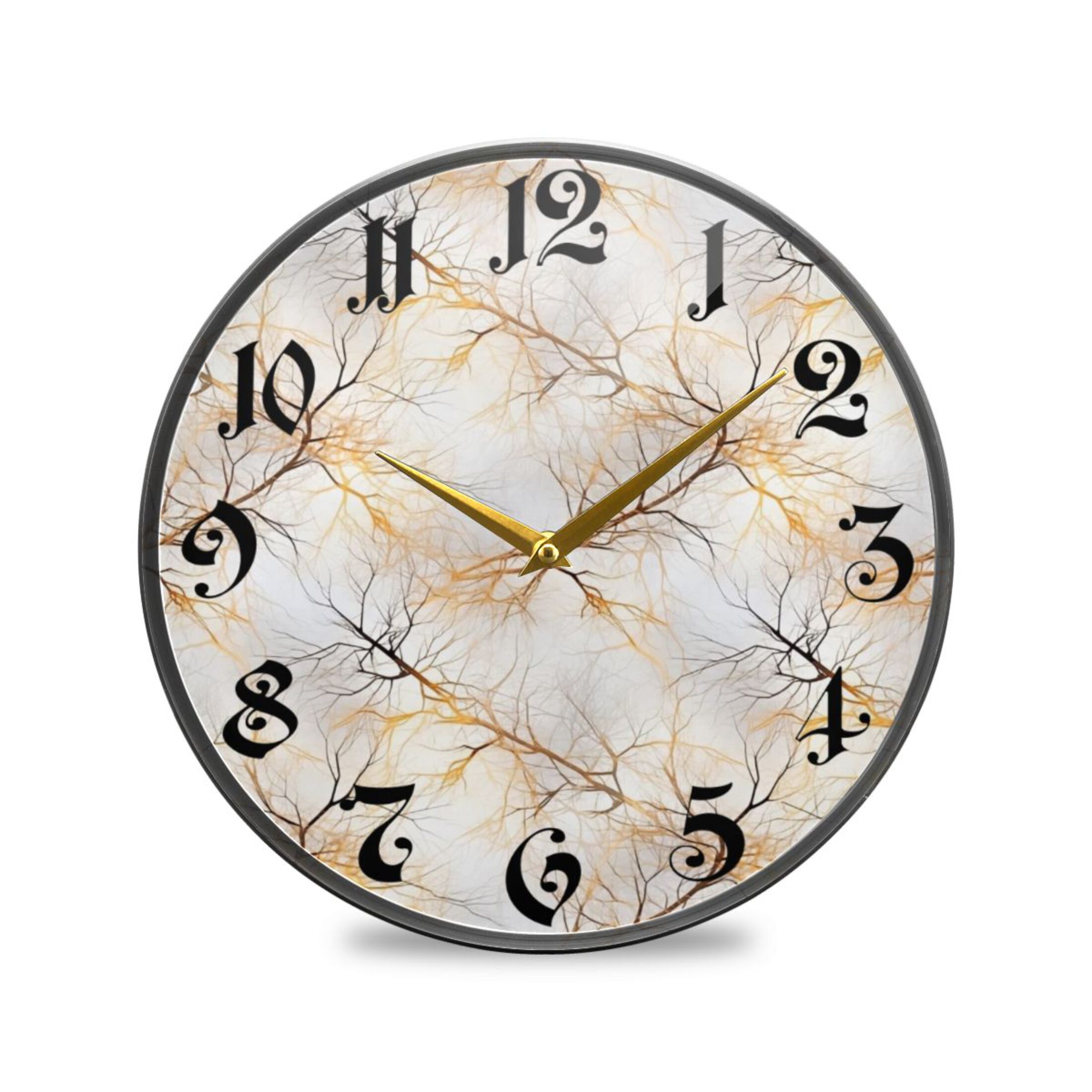 9.5" Round Silent Wall Clocks Trees Branch Acrylic Battery Operated ...