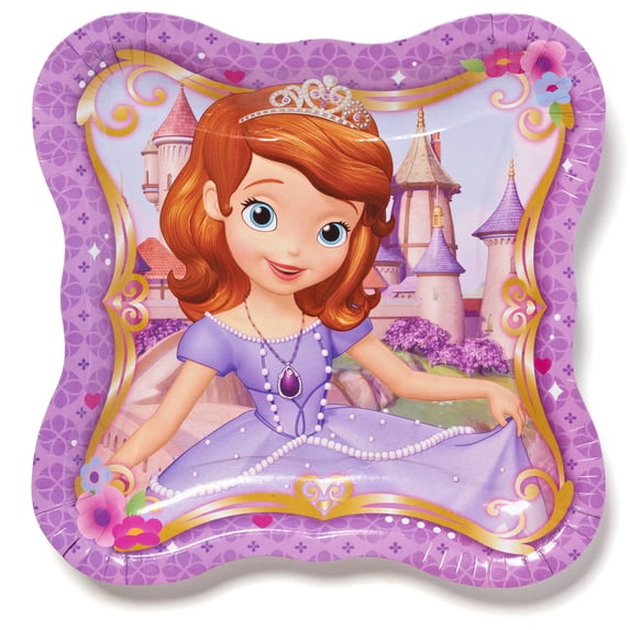 9.5" Sofia the First Square Paper Party Plate, 8ct - Walmart.com