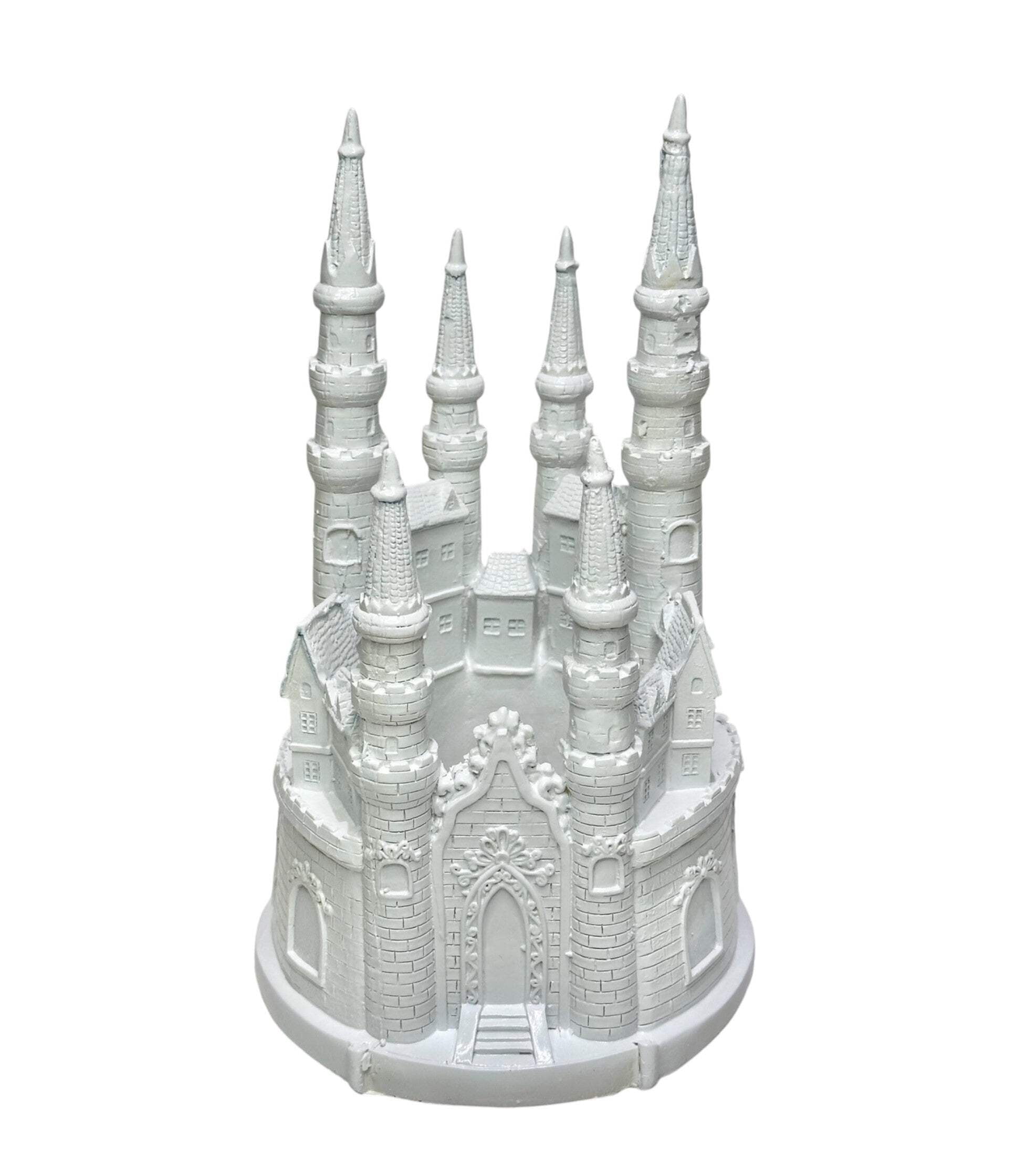 9.5" White Cake Topper Castle Figurine Wedding Birthday Party Decor ...