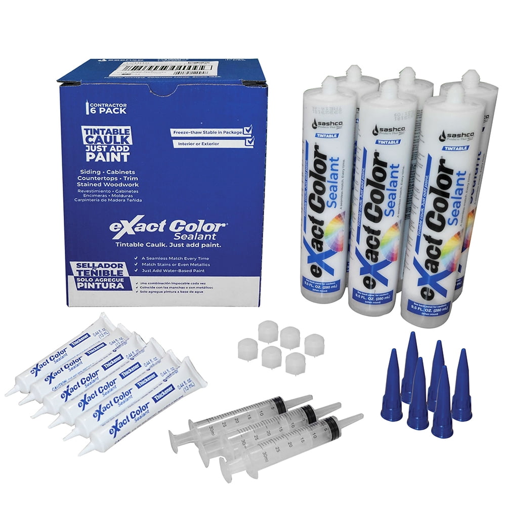 Sashco Exact Color Tintable Caulk Contractor Pack - 12005 - 6 Pack ...