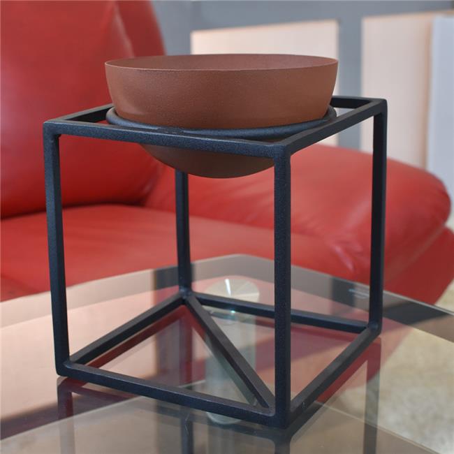9.5 x 8 in. Handmade 100 Percent Iron Round Modern Planters Pot, Black ...