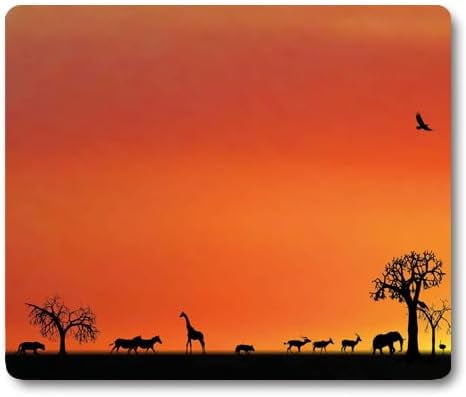 9.5"x7.9" Africa Panorama of Savannah Animals Mouse Pad, Elephant ...