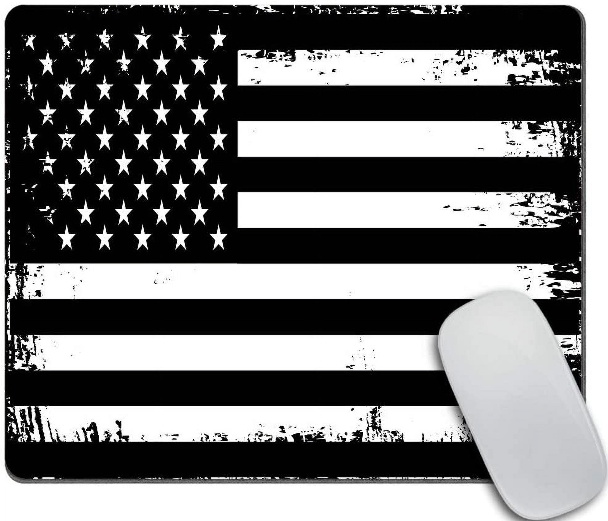 9.5"x7.9" Grunge American Flag USA Flag Black and White Mouse pad Non ...