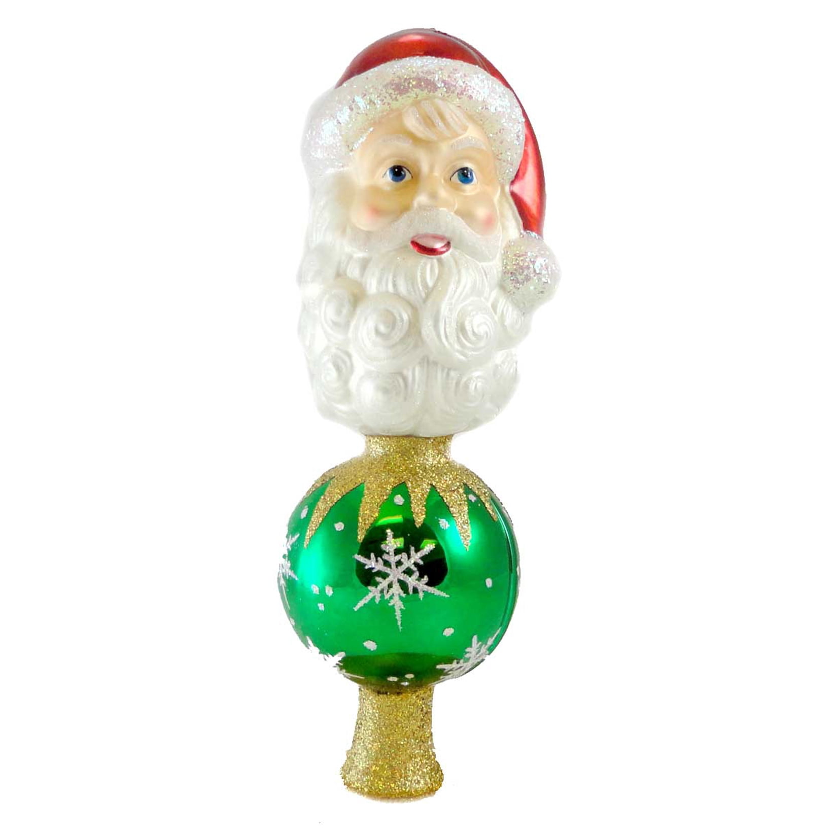 9.50In Santa Head Tree Top, Glass, Christmas Tree Topper Finial 50011 ...