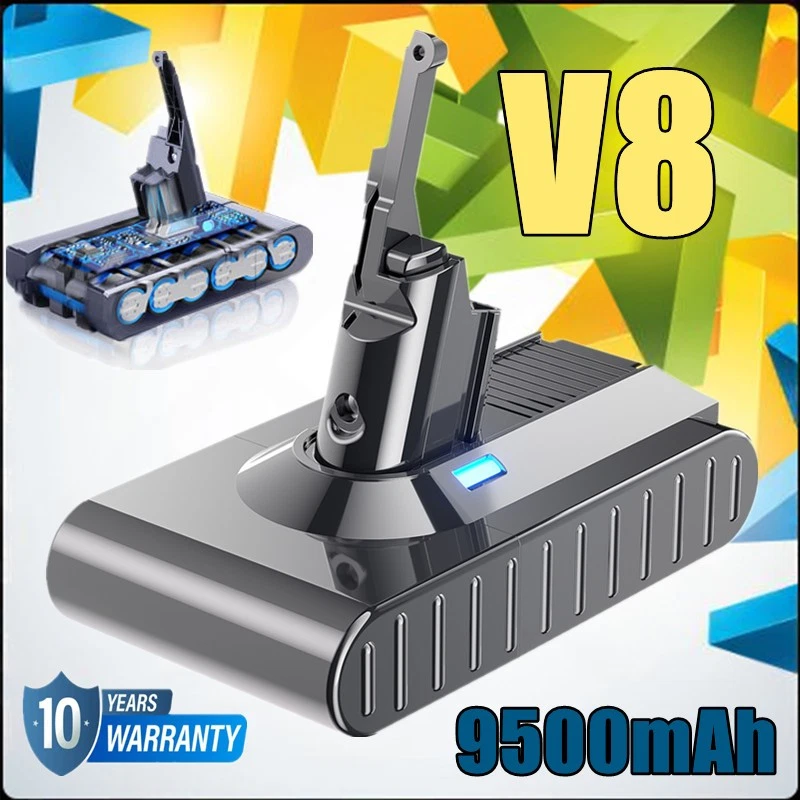 9.5Ah For Dyson V8 Battery Motorhead OriginSV10 V8 Carbon Fiber Battery ...
