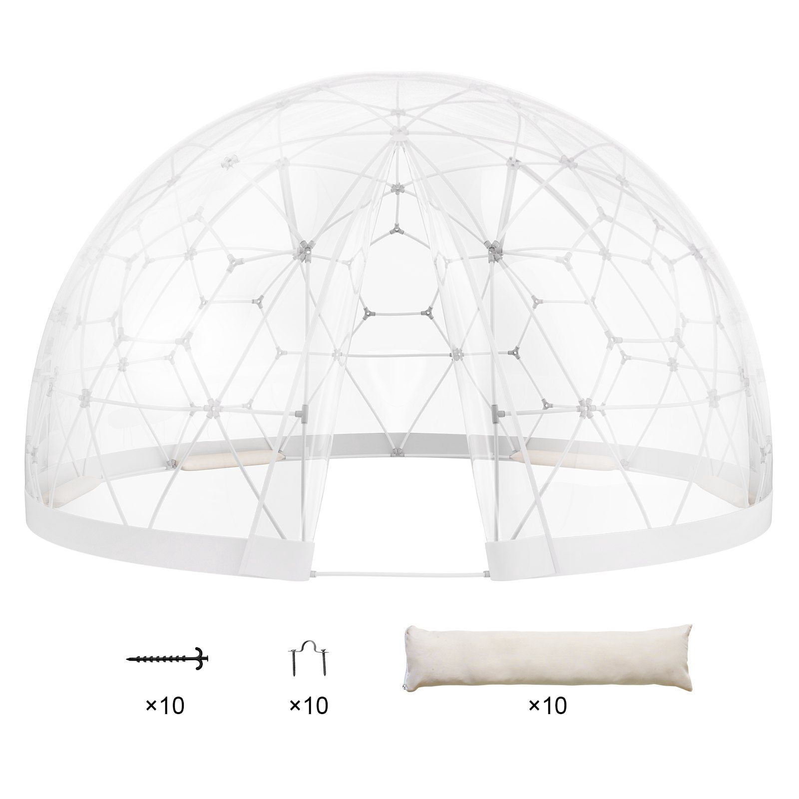 9.5FT Outdoor Bubble Tent – Transparent Dome Camping Shelter with Zip ...