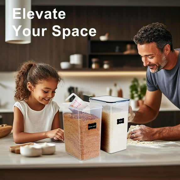 9.5L (4-Pack) Airtight Food Storage Containers Set with Chalkboard ...