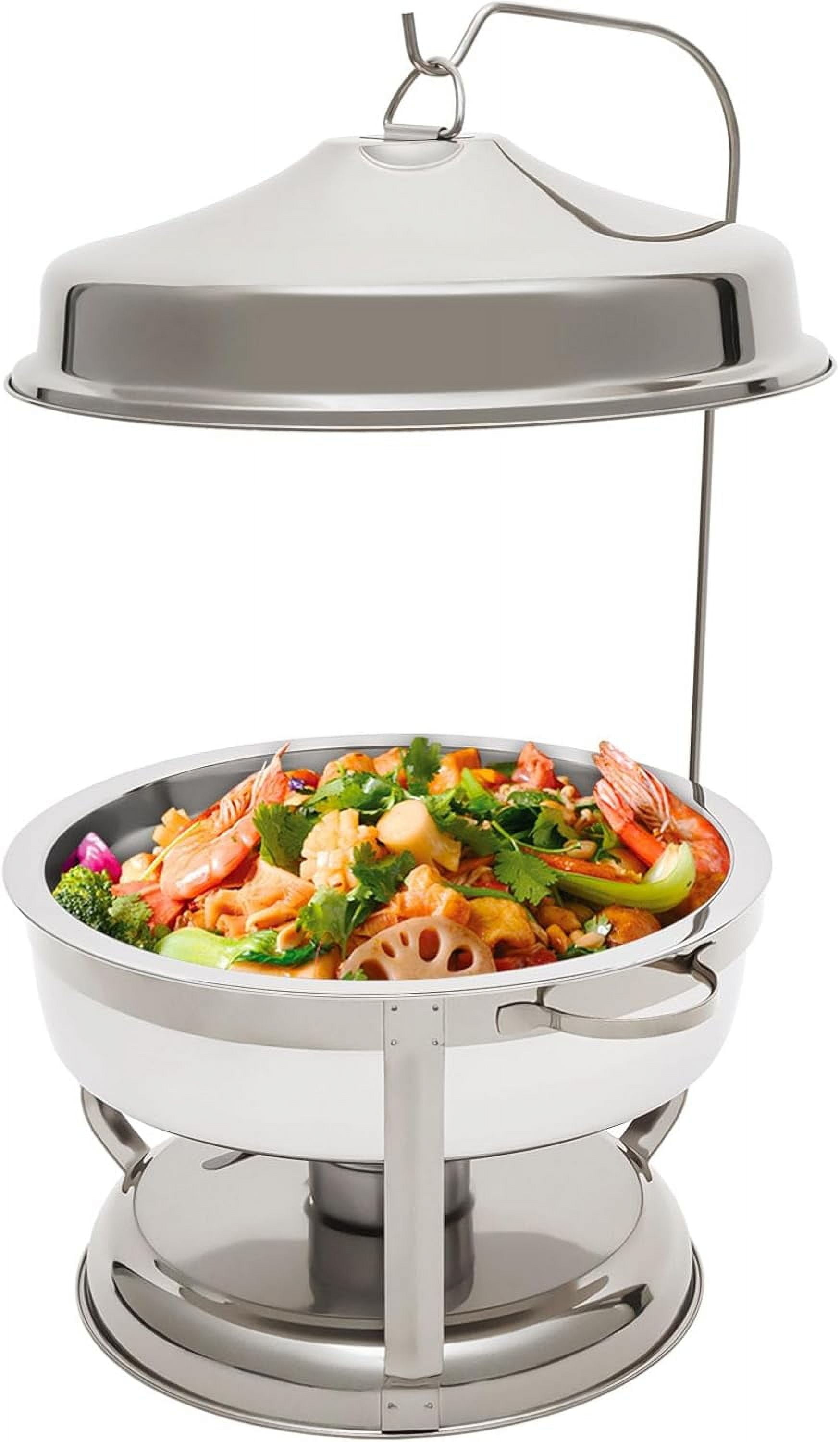 9.5Qt Chafing Dish Buffet Set with Hanging Top Lid Round Buffet Chafer ...