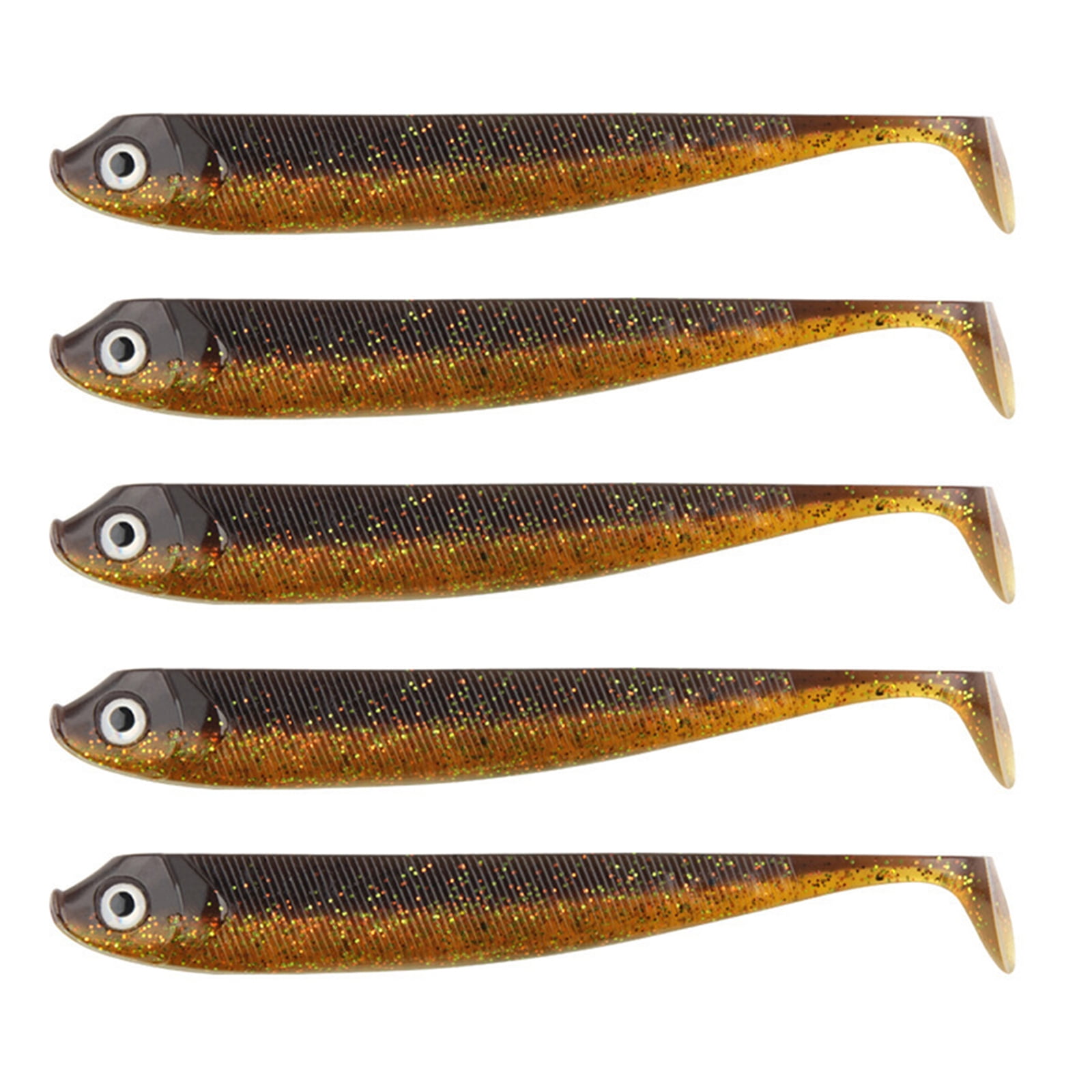 9.5cm Soft Plastic Fishing Lures T Tail Double Color Pattern Freshwater ...