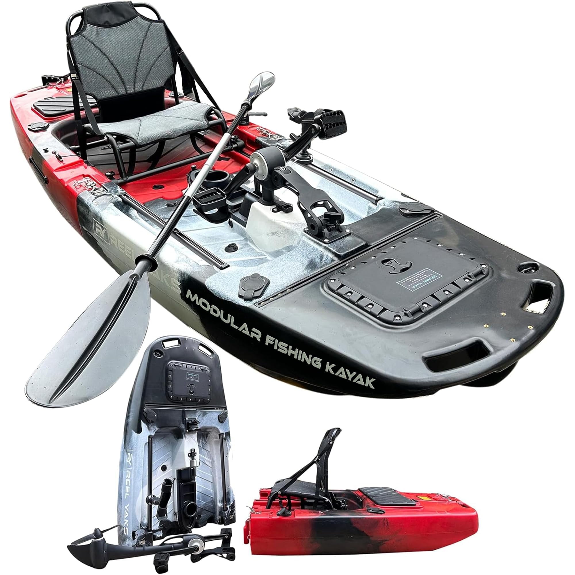Reel Yaks Raider Modular Fishing Kayak - 9.5ft Lightweight Propeller ...