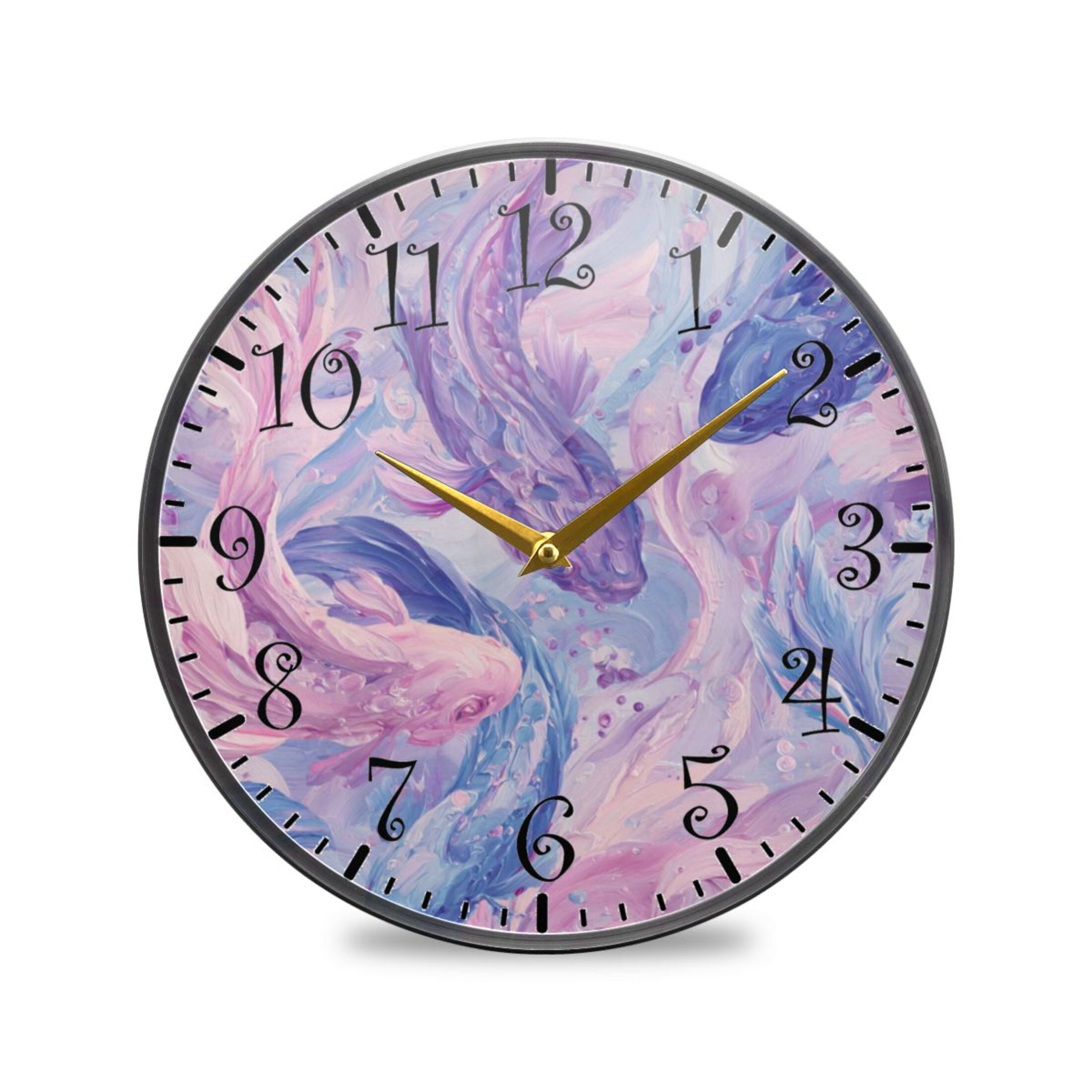 9.5in Acrylic Wall Clock with Glass-like Finish Round Clock for Home ...