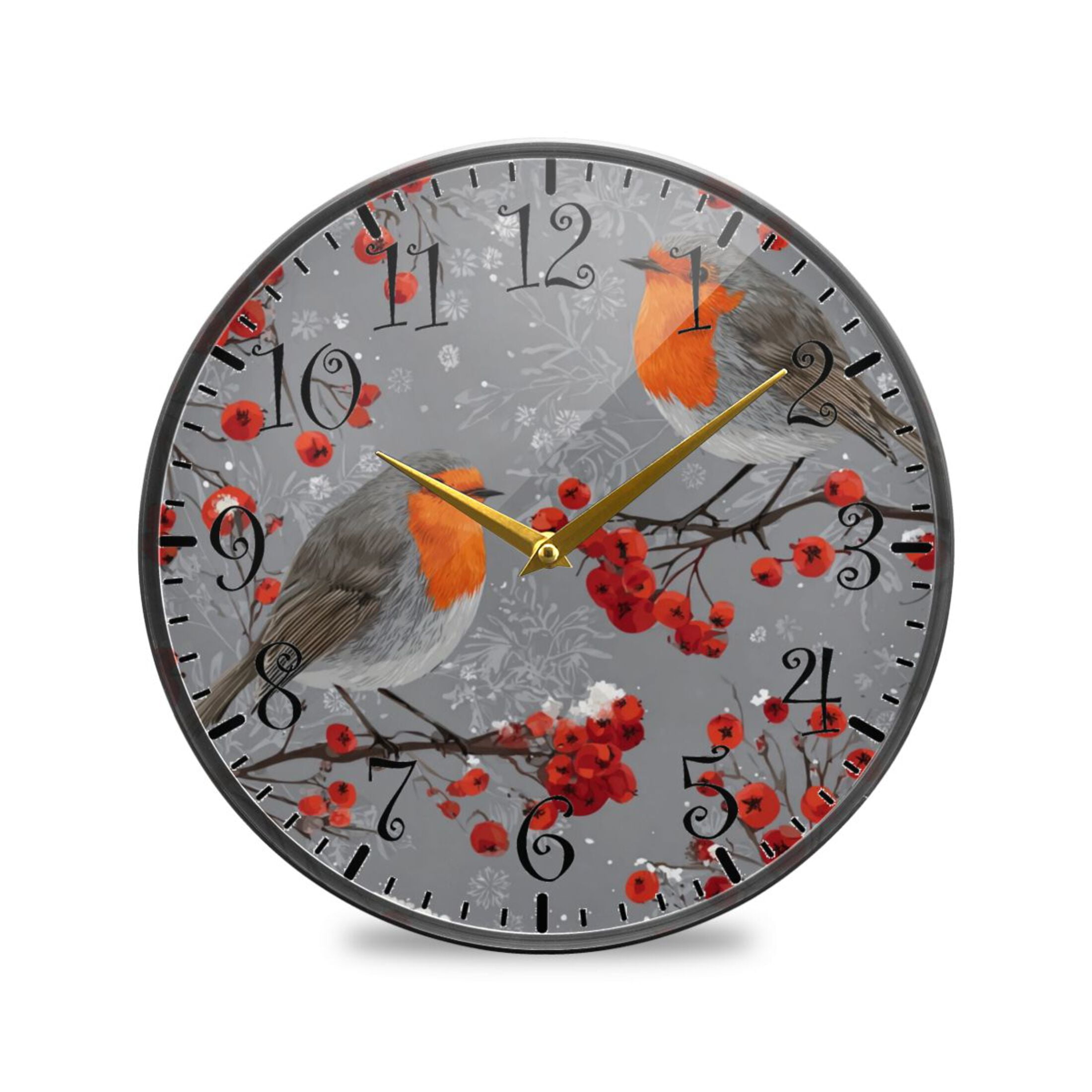 9.5in Acrylic Wall Clock with Glass-like Finish Round Clock for Home ...