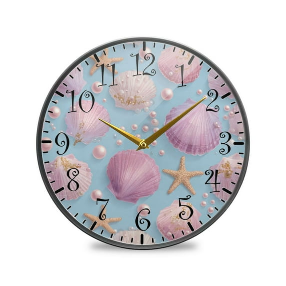 9.5in Acrylic Wall Clock with Glass-like Finish Round Clock for Home ...