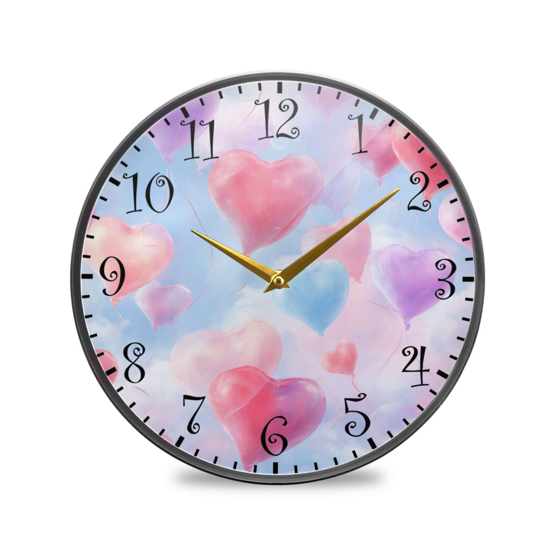 9.5in Acrylic Wall Clock with Glass-like Finish Round Clock for Home ...