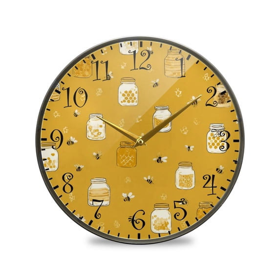 9.5in Acrylic Wall Clock with Glass-like Finish Round Clock for Home ...