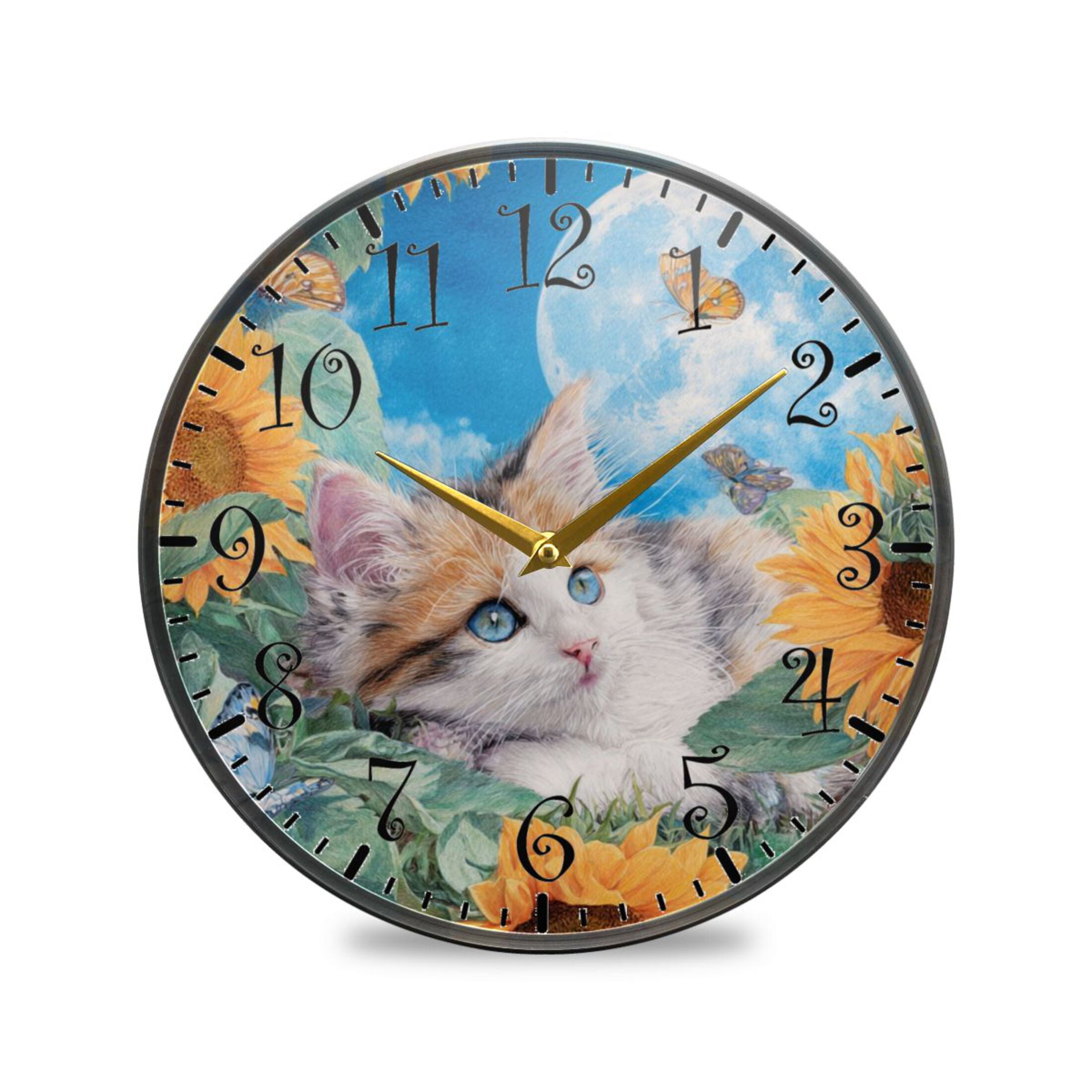9.5in Acrylic Wall Clock with Glass-like Finish Round Clock for Home ...