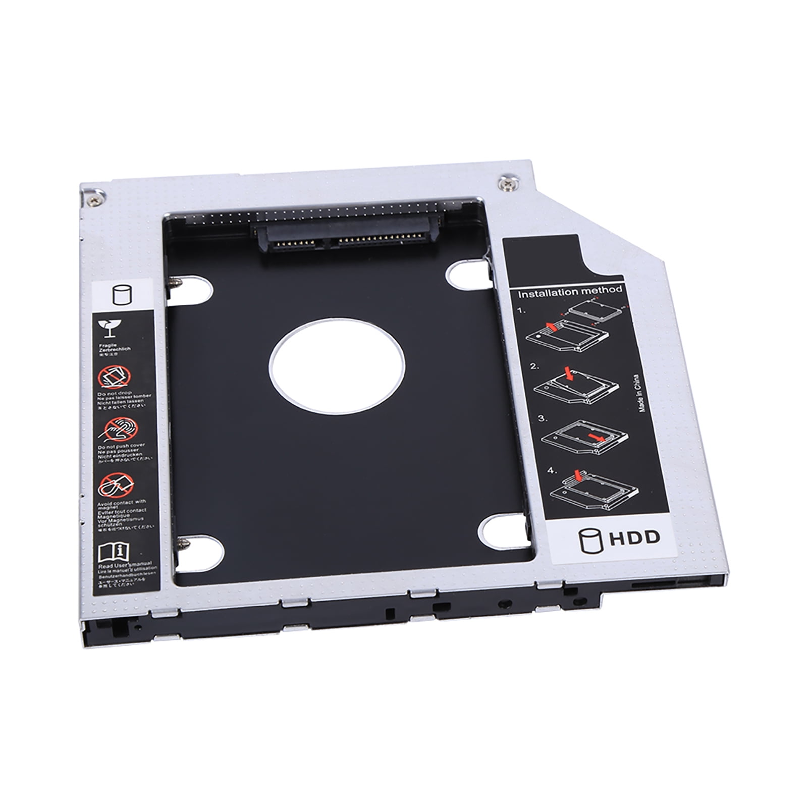 9.5mm Aluminum SATA HDD SSD Enclosure Hard Disk Drive Bay Caddy Optical ...