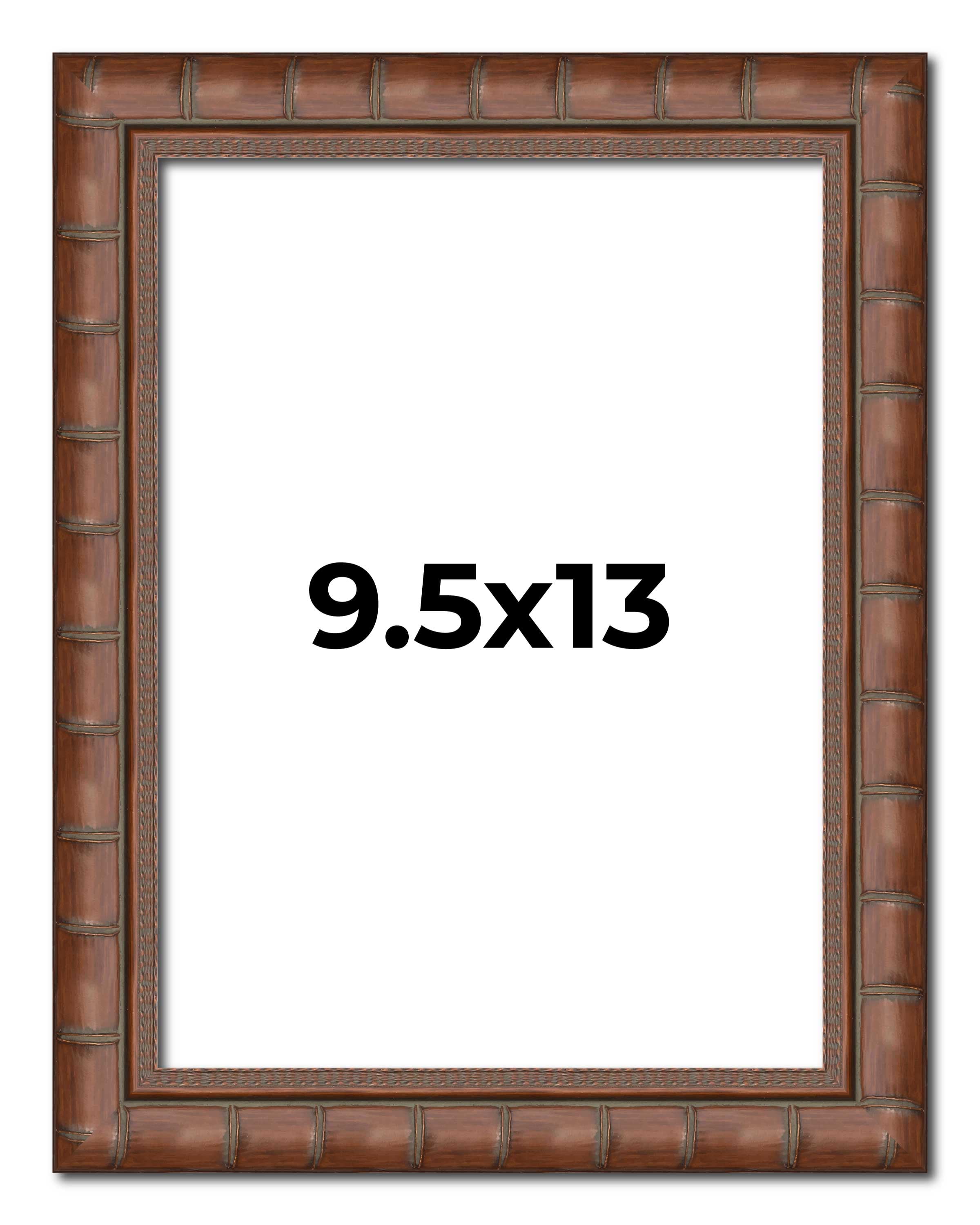 9.5x13 Dark Brown Bamboo Real Wood Picture Frame Width 1.5 inches ...