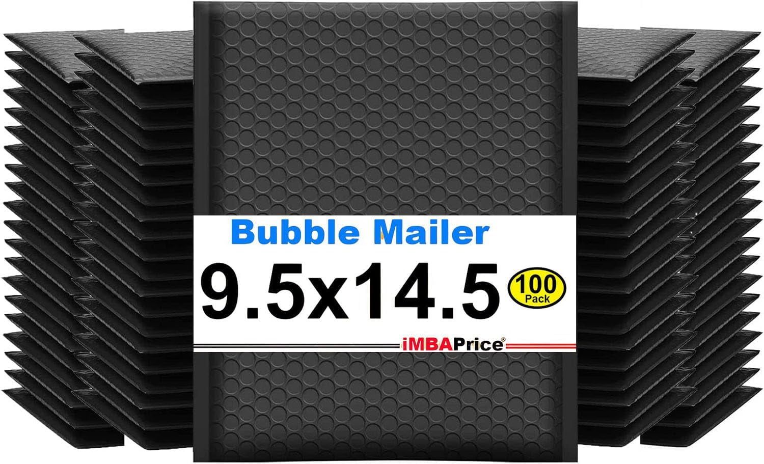 9.5x14.5 Inches Black Color Polybubble Bag, 100-Pack Large Size #4 Self ...