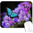 9.5x7.9 Inch Office/Gaming Mouse Pad, A Blue Morpho Butterfly on Purple ...