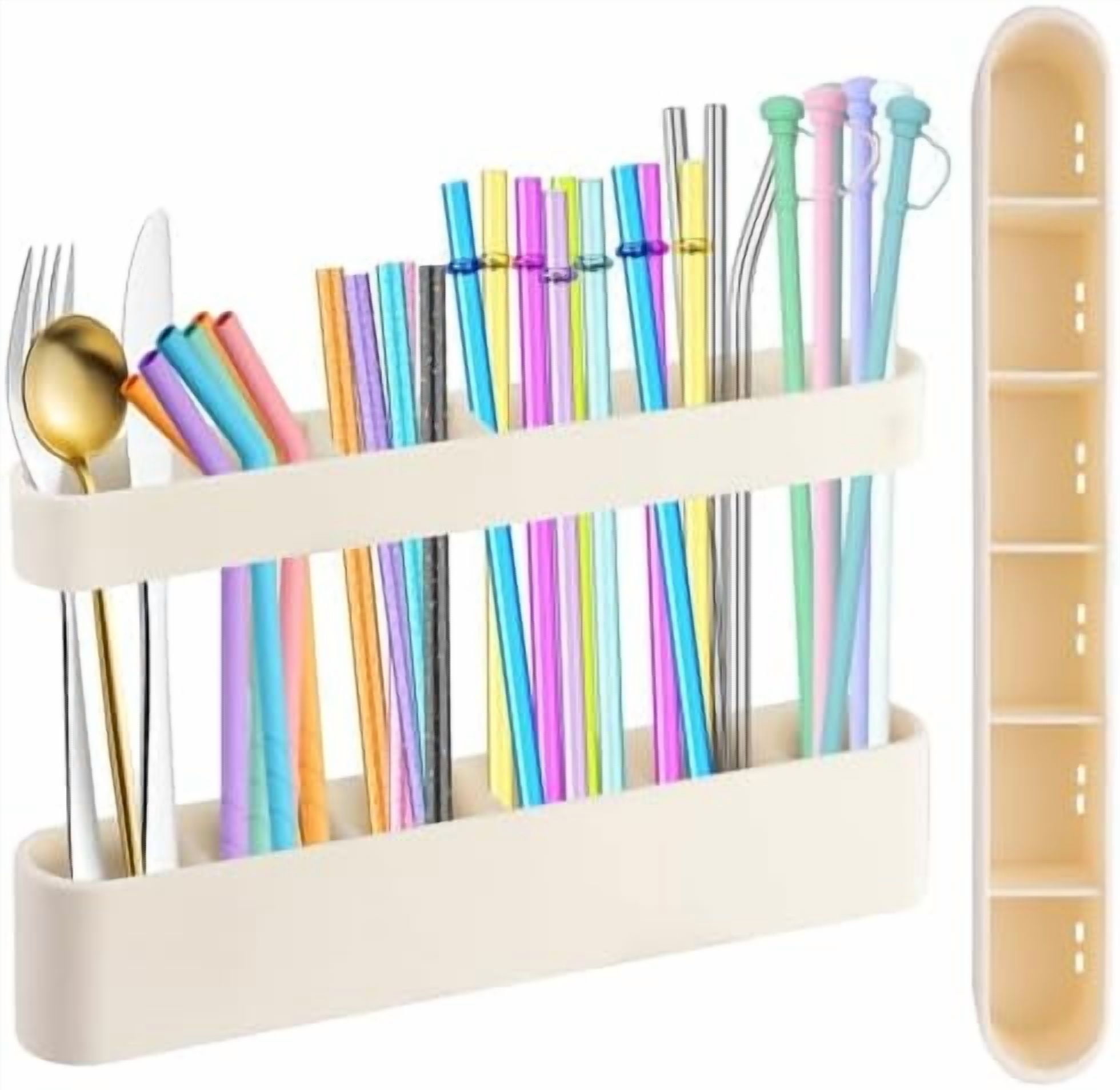 9.6'' Large Straw Holder for Cabinet Door, Soft Silicone Straw ...