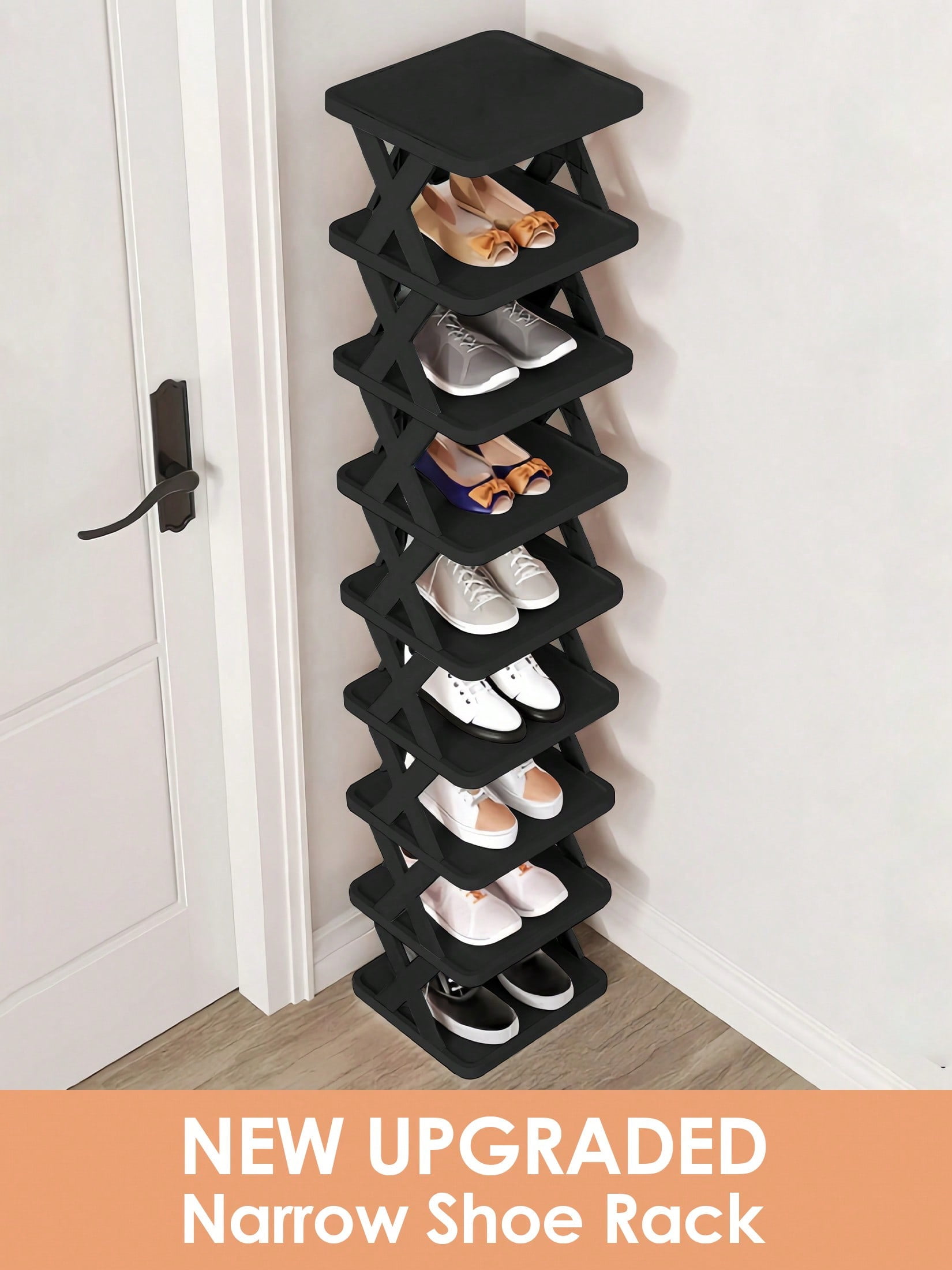 9/6 Tier Narrow Shoe Rack, New Upgraded Shoe Shelf Small Vertical Shoe ...