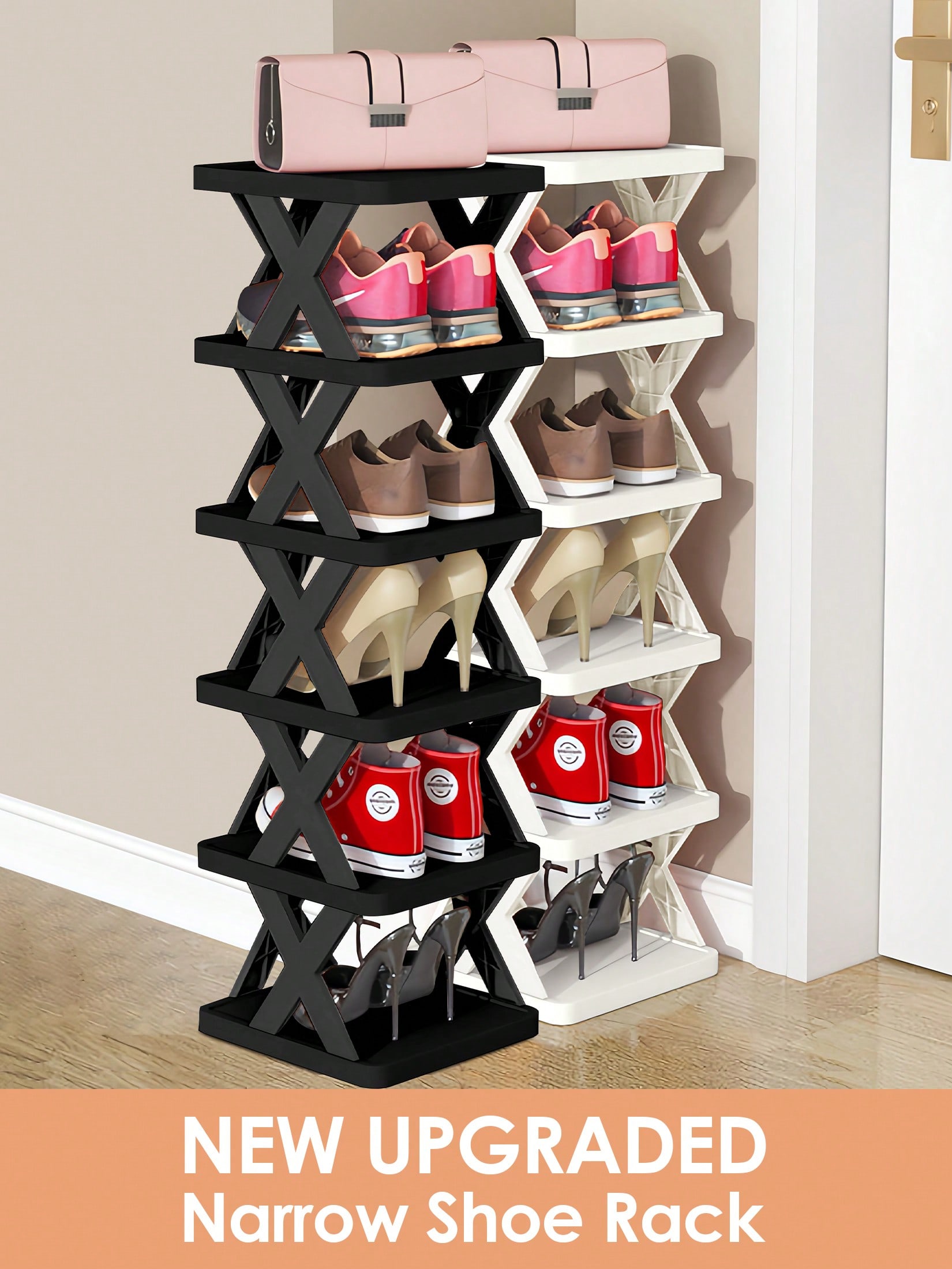 9/6 Tier Narrow Shoe Rack, New Upgraded Shoe Shelf Small Vertical Shoe ...