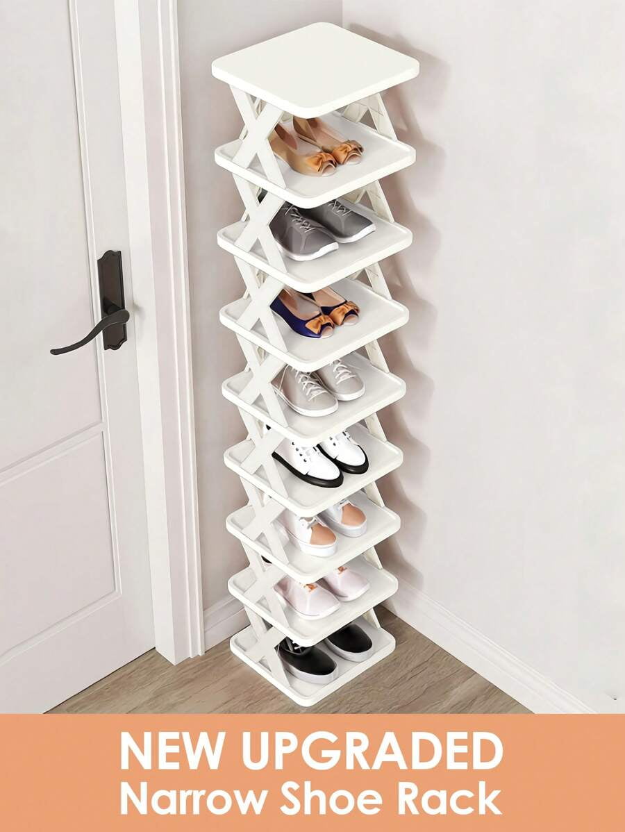 9/6 Tier Narrow Shoe Rack, New Upgraded Shoe Shelf Small Vertical Shoe ...